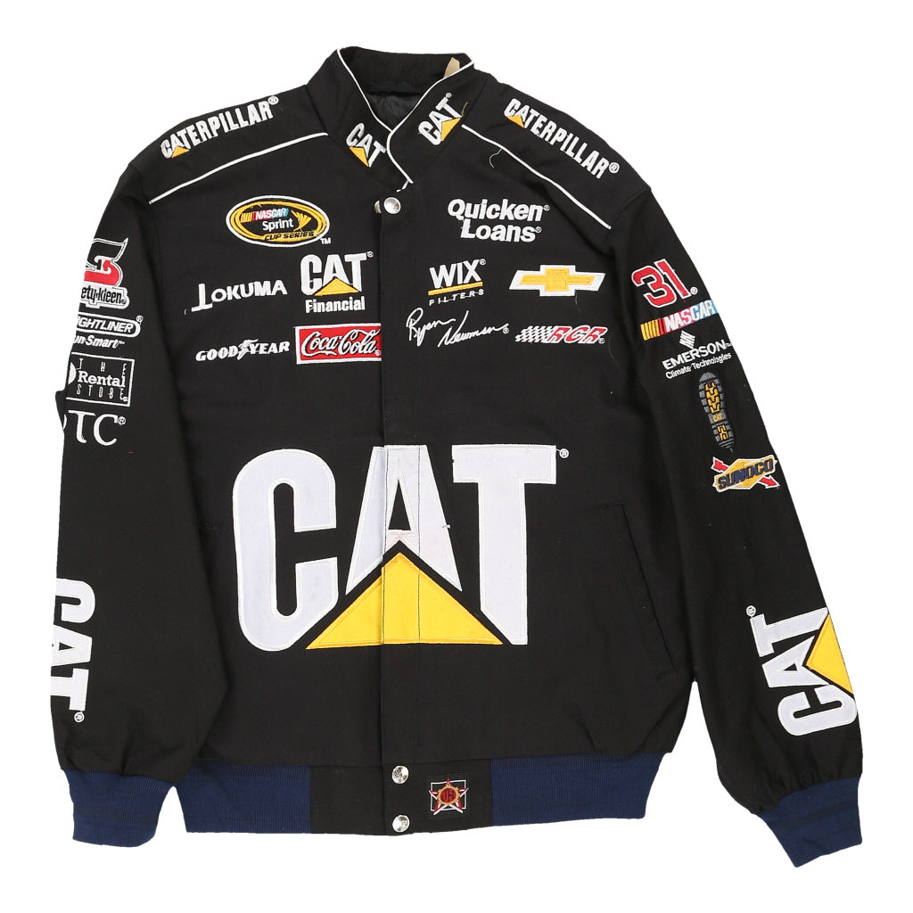 Caterpillar Nascar Jacket - Large Black Cotton Blend – Thrifted.com